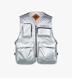 Mcm Backpack Vest In Metallic Nylon