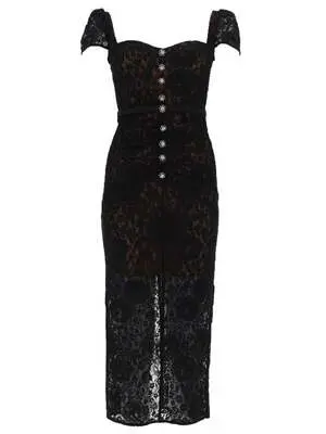 SELF-PORTRAIT Lace Midi Dress - Black