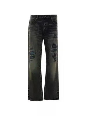 PURPLE BRAND Distressed Relaxed-fit Jeans
