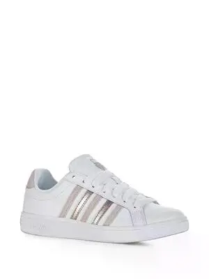 K-Swiss Court Tiebreak Striped Leather Sneakers - White