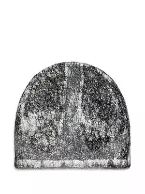 HELIOT EMIL Ribbed Metallic Beanie Hat - Grey
