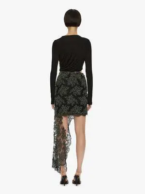 Christopher Esber Verve Twisted Tee Lace Long Sleeve Dress