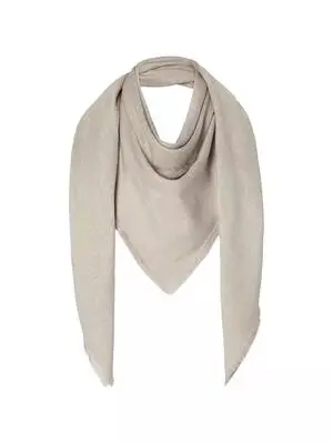 Fendi Ff-logo Frayed Shawl - Neutrals