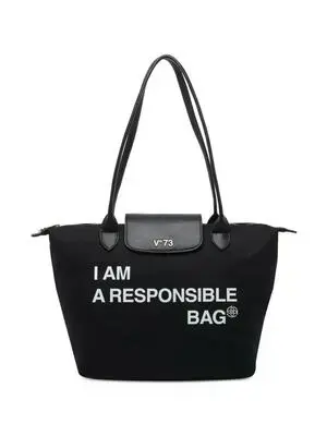 V°73 Logo-print Tote Bag - Black
