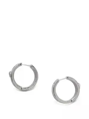 Kurt Geiger Eagle Head Crystal-embellished Hoop Earrings - Silver