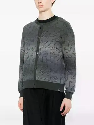 AGNES B. Dino All-over Print Cardigan