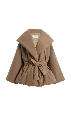 AUTER Brushed Hooded Twill Puffer Jacket