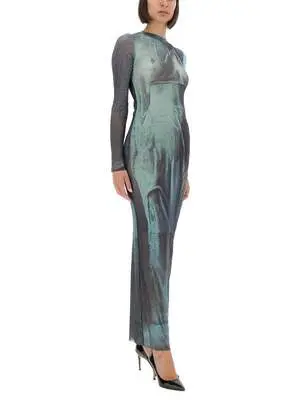 JEAN PAUL GAULTIER Water Mesh Long Dress - Multicolor