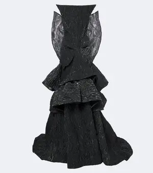 Maticevski Friesian Tiered Cloqué Bustier Gown