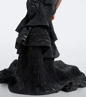Maticevski Friesian Tiered Cloqué Bustier Gown