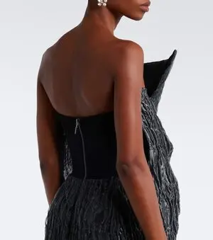 Maticevski Friesian Tiered Cloqué Bustier Gown
