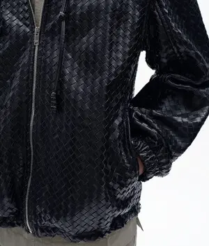 Bottega Veneta Intrecciato Leather Hooded Blouson
