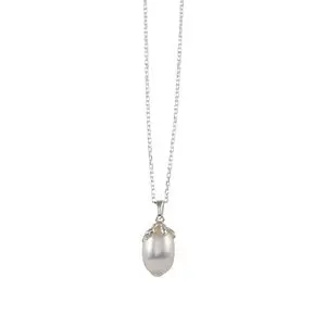 VON TRESKOW Baroque Pearl Belcher Necklace - Silver
