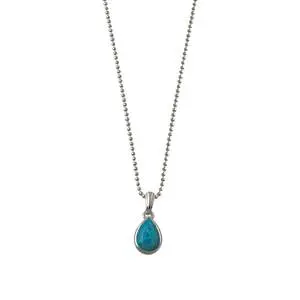 VON TRESKOW Pear Blue Czelline Opal Box Chain Necklace - Silver
