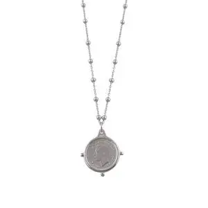 VON TRESKOW Rosario Necklace With Threepence - Silver