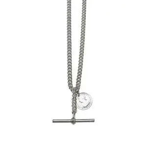 VON TRESKOW Curb Necklace With Coin - Silver