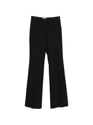 VIA MASINI 80 Wool Flared Leg Trousers - Black