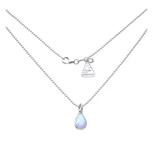 VON TRESKOW Pear Czelline Opal Box Chain Necklace - Silver