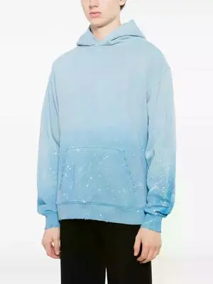 PALE CLOUD Paint-splatter Ombré-effect Hoodie