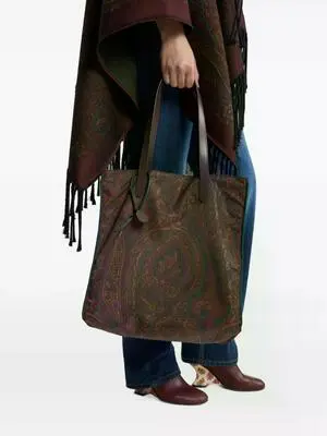 Etro Unfold Me Tote Bag With Arnica Birkenstock Motif - Brown