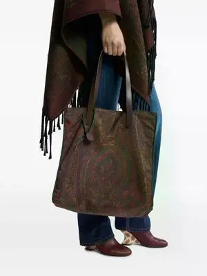 Etro Unfold Me Tote Bag With Arnica Motif - Brown