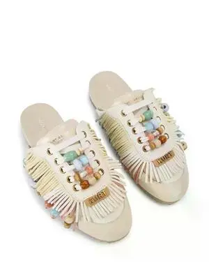 Kurt Geiger Islington P Fringe Mules - Neutrals