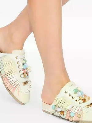 Kurt Geiger Islington P Fringe Mules - Neutrals
