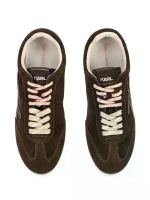Karl Lagerfeld Logo-embroidered Suede Sneakers