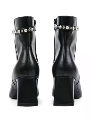 Karl Lagerfeld Pearl-embellished Leather Ankle Boots