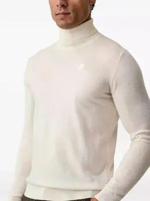 Karl Lagerfeld Roll-neck Logo-embroidered Sweater