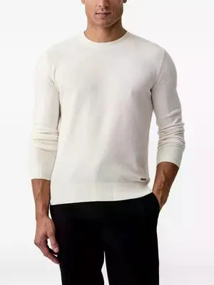 Karl Lagerfeld Waffle-knit Crew-neck Sweater - Neutrals