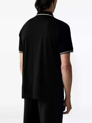 Karl Lagerfeld Zip-fastening Tipped Polo Shirt - Black