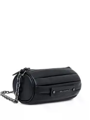 Karl Lagerfeld Quilted Leather Shoulder Bag - Black