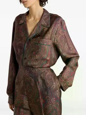 Etro Silk Pyjama Set With Arnica Motif