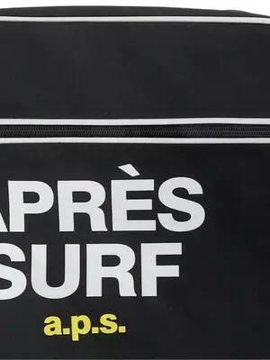 APRES SURF Logo-print Contrast-trim Shoulder Bag - Black