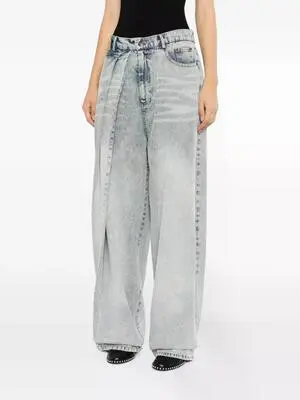 BONBOM Layered-panel Wide-leg Jeans