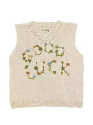 STORY MFG. Party Embroidered Knit Sweater - Neutrals