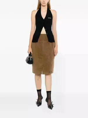 BONBOM Cable-knit Halterneck Top