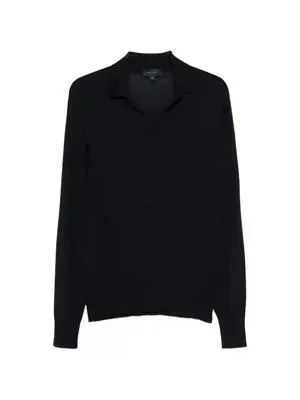 Sease Open-collar Wool Sweater - Black