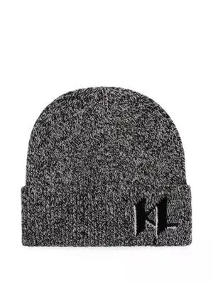 Karl Lagerfeld Logo-intarsia Knitted Beanie Hat
