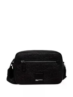 Karl Lagerfeld Monogram-embossed Belt Bag - Black