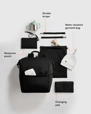 Quince All-day Neoprene Diaper Backpack - Black