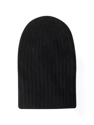 ARAGONA Ribbed-knit Cashmere Beanie Hat - Black