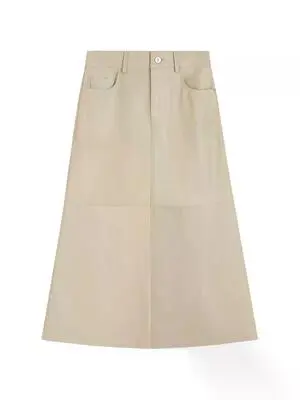BY MALENE BIRGER Solene Leather Panelled Midi Skirt - Neutrals