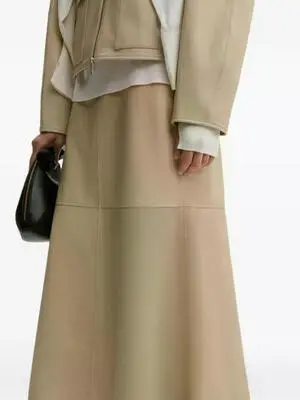 BY MALENE BIRGER Solene Leather Panelled Midi Skirt
