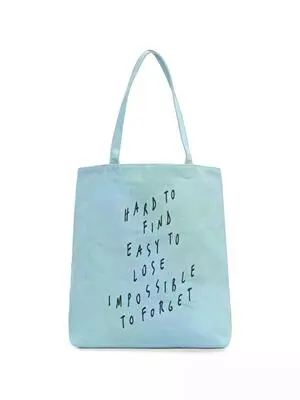 Karl Lagerfeld Pietro Terzini Slogan-print Canvas Tote Bag - Blue
