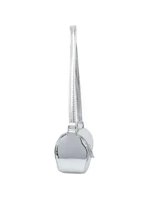 Karl Lagerfeld Metallic-effect Logo-plaque Shoulder Bag - Silver