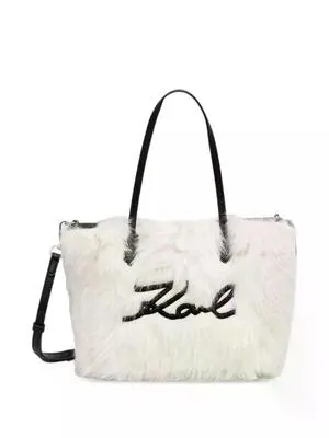 Karl Lagerfeld Faux-fur Logo-patch Shoulder Bag