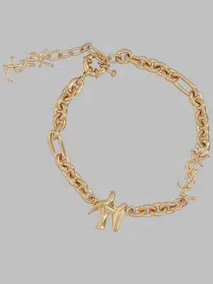 Saint Laurent Logo Charm Chain Bracelet