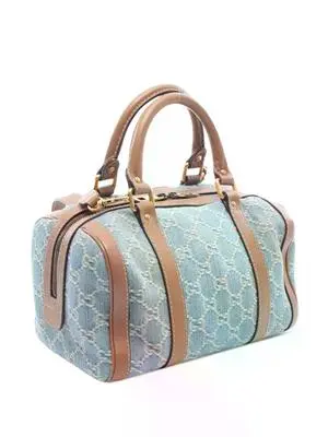 Gucci 2000-2015 Small Gg Denim Joy Boston Bag Satchel